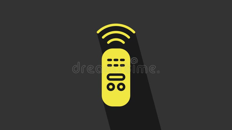 Yellow Smart Remote Control System Icon Isolated on Grey Background ...