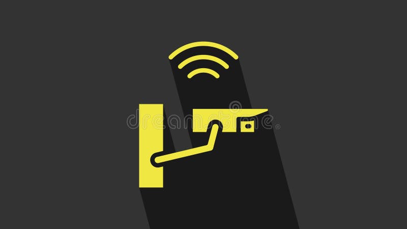 Yellow Smart Security Camera Icon Isolated on Grey Background. Internet ...