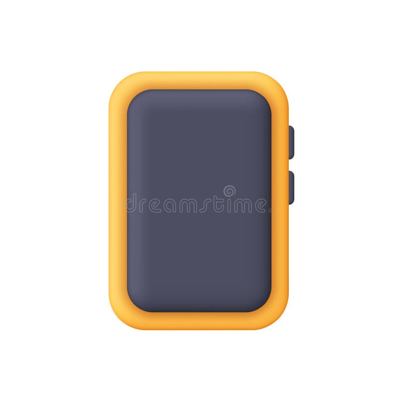Yellow Smartphone with Black Screen. 3d Vector Icon Stock Illustration ...