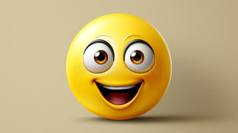 A Yellow Smiley Emoji with Big Eyes. Generative Ai Stock Illustration ...