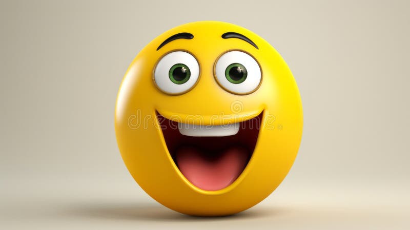 A Yellow Smiley Emoji with a Big Smile. Generative Ai Stock Image ...