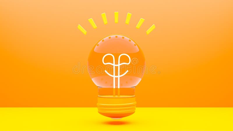 Yellow smiley face bulb. stock illustration. Illustration of lamp ...