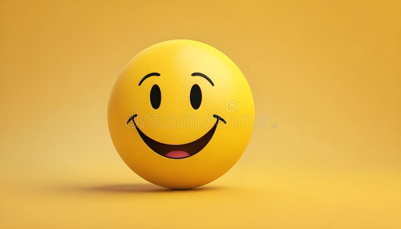 Yellow Smiley Face Emoji on a Yellow Background Stock Illustration ...