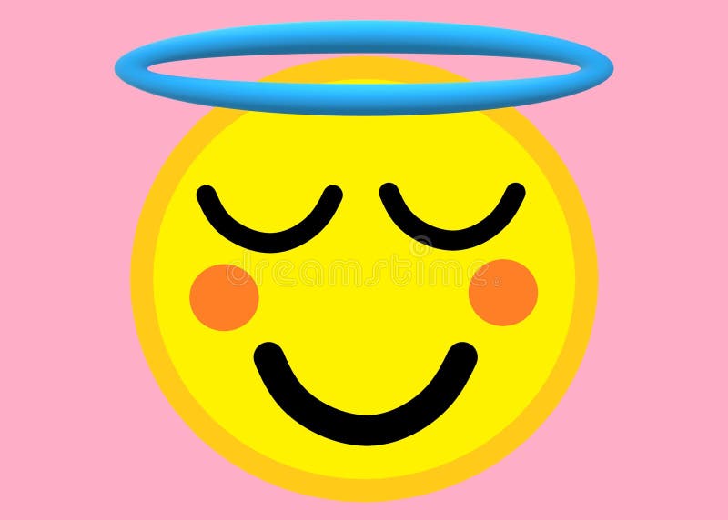 A Yellow Smiley Face Emoticon Smiling Expression with Blue Halo Rose ...