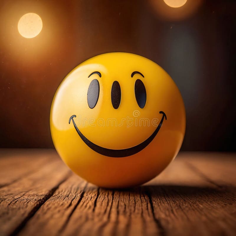 Yellow Smiley Face Emoticon, Sphere Emotional Symbol Fun 3d Shape Stock ...