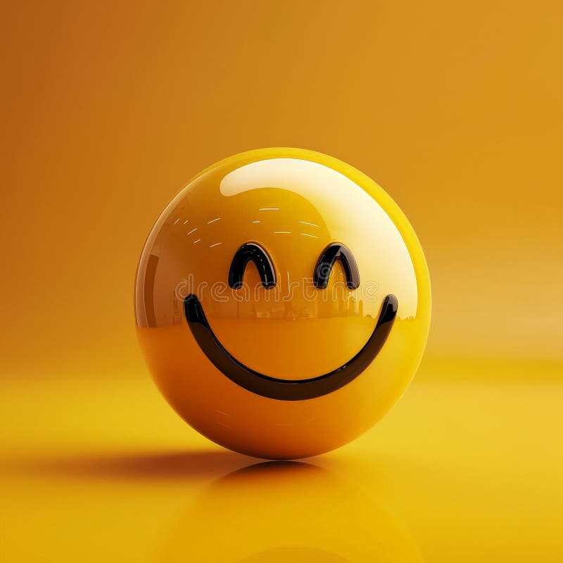 A Yellow Smiley Face on a Yellow Surface Stock Photo - Image of mood ...