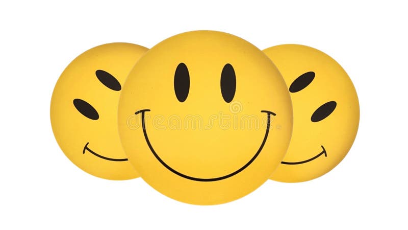 Yellow Smiley Faces, Isolated on a White Background. Stock Illustration ...