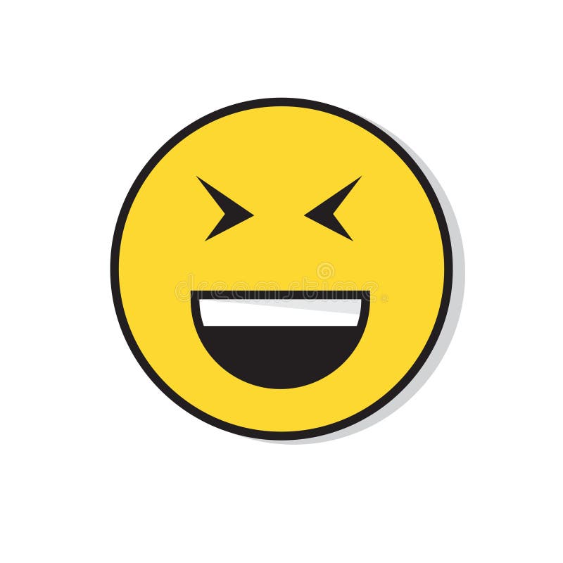 Yellow Smiling Face Laughing Positive People Emotion Icon Stock Vector ...