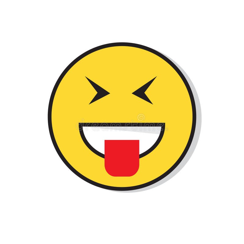 Yellow Smiling Face Laughing Positive People Emotion Icon Stock Vector ...
