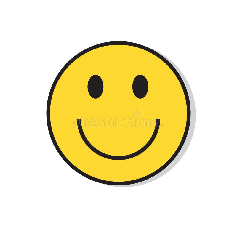 Yellow Smiling Face Positive People Emotion Icon Stock Vector ...