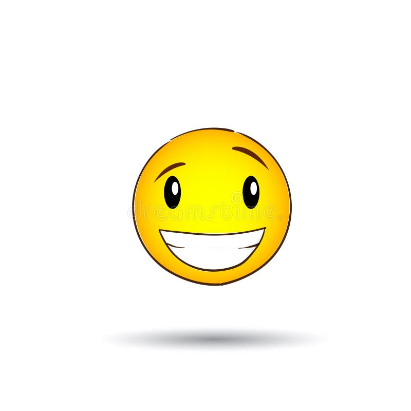 Yellow Smiling Face Positive People Emotion Icon Stock Vector ...