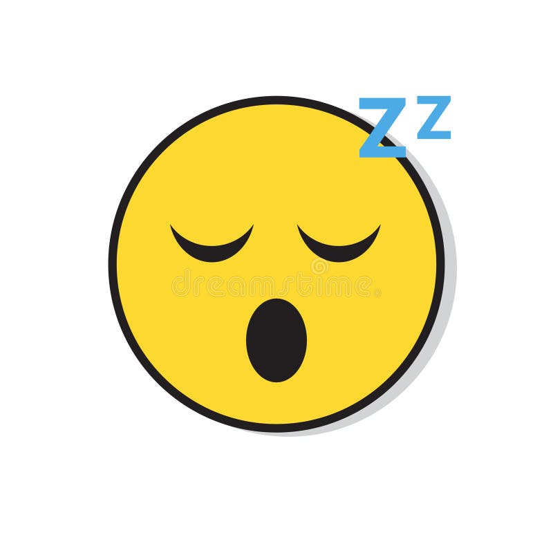 Yellow Smiling Face Sleep Positive People Emotion Icon Stock Vector ...