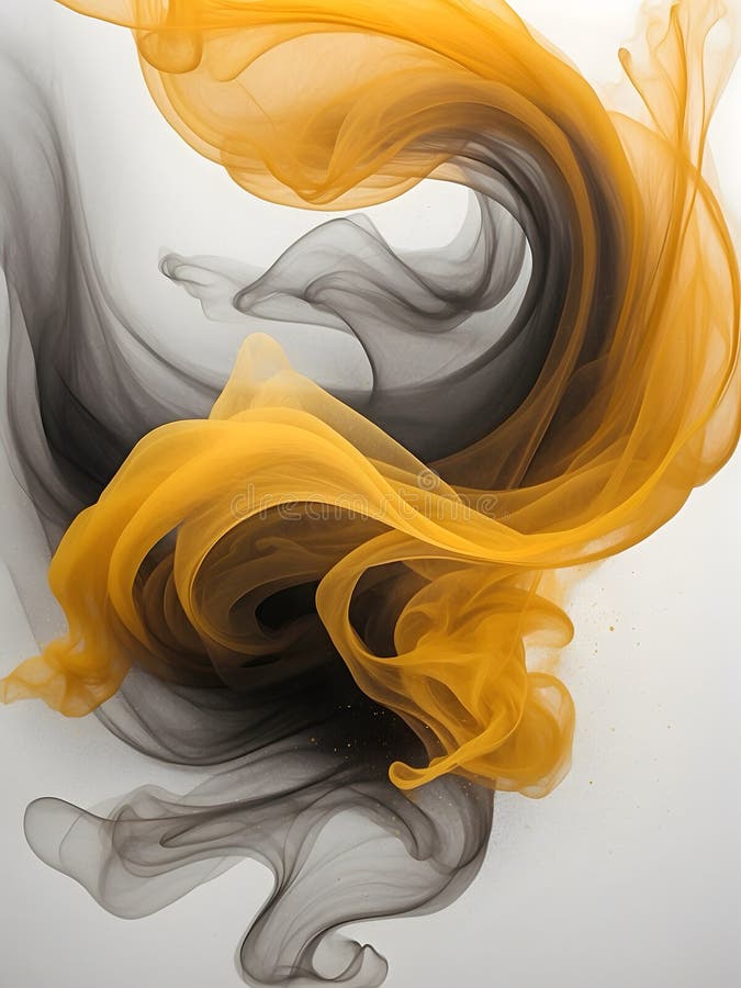 Yellow Smoke Abstract with an Isolated Background Stock Illustration ...