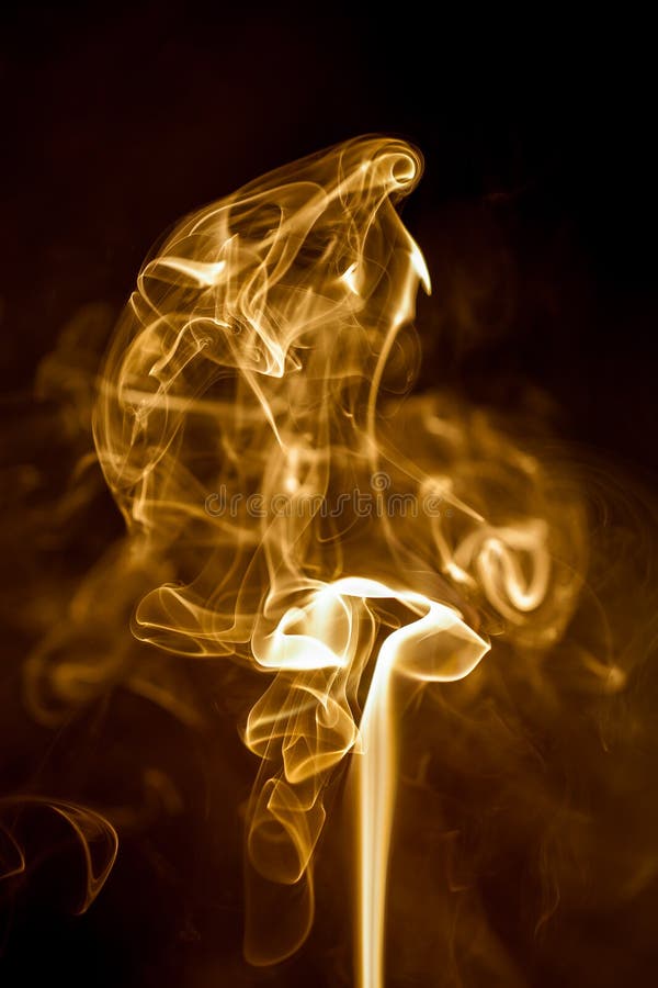 Yellow Smoke on Black Background Stock Photo - Image of shape, curve ...