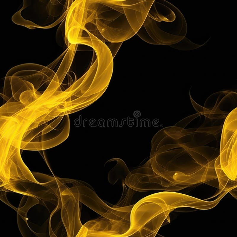 Yellow Smoke on Black Background. Seamless Background. Generative AI ...