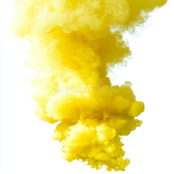 Yellow Smoke Explosion Isolated on Transparent Background. Stock Image ...