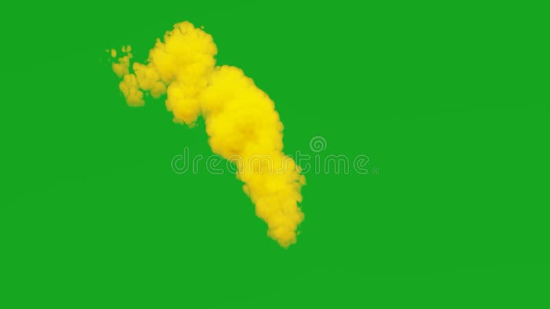 Yellow Smoke Green Screen Blowing Wind 3D Animation Stock Video - Video ...