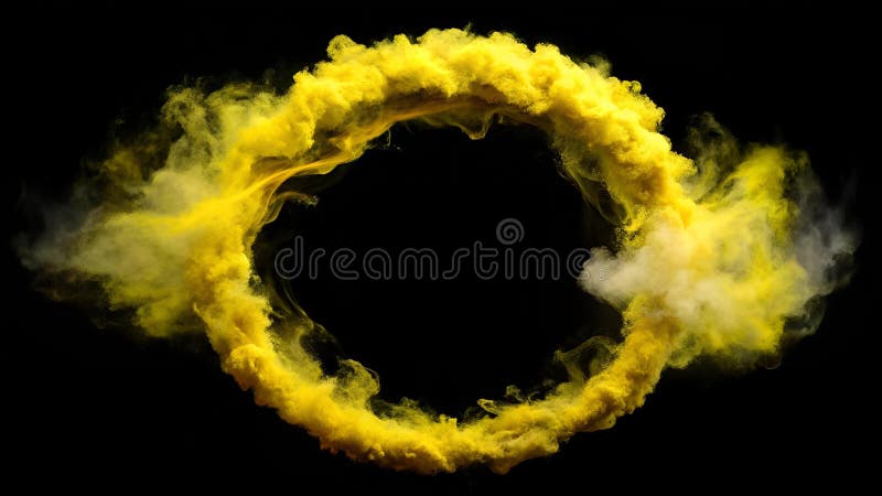 Yellow Smoke Ring: a Circular Chalk Explosion AI Generated Stock ...