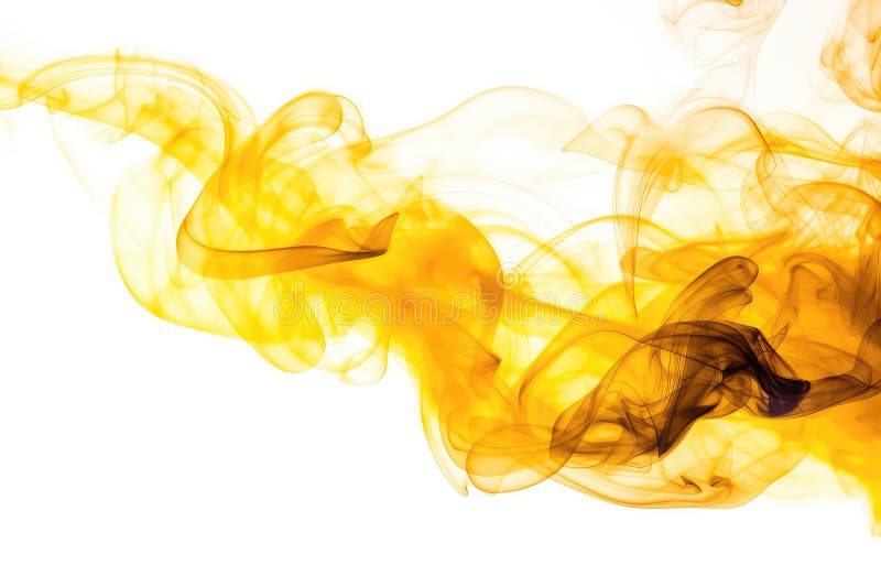 Yellow Smoke on White Background. Generative AI Stock Illustration ...