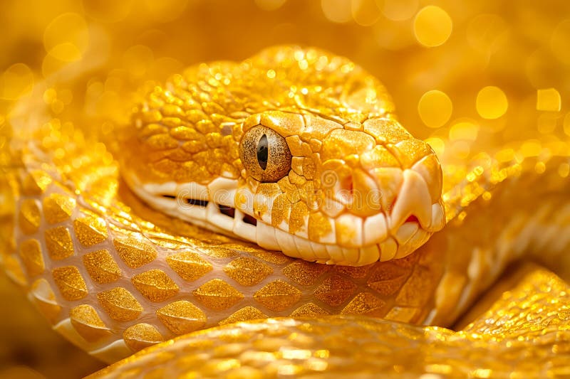 A Close Up of a Yellow Snake with a Bright Background. Generative AI ...