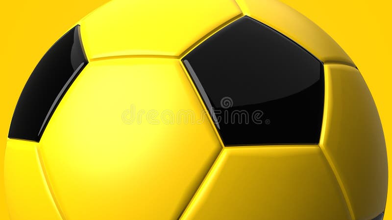 Yellow Soccer Ball on Yellow Background. Stock Illustration ...