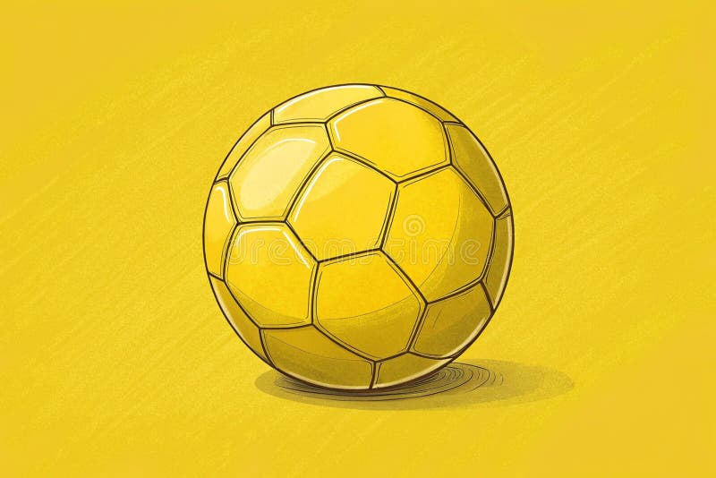 Yellow Soccer Ball on a Yellow Background - Generated by Ai Stock ...