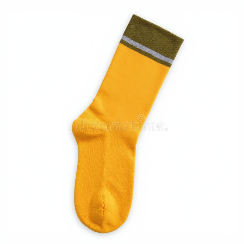 Yellow Sock with Green and Grey Stripes Stock Illustration ...