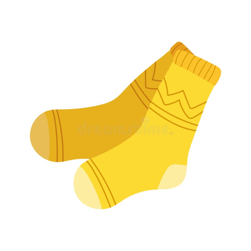 Yellow Socks with Zigzag Trim. Vector Stock Illustration - Illustration ...
