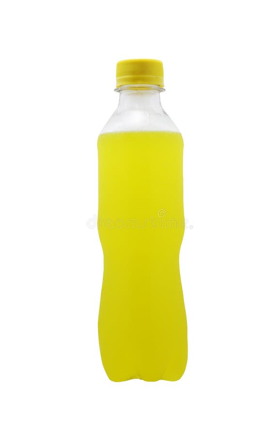 Yellow Soft Drink Bottle Isolated on White Background Stock Photo ...
