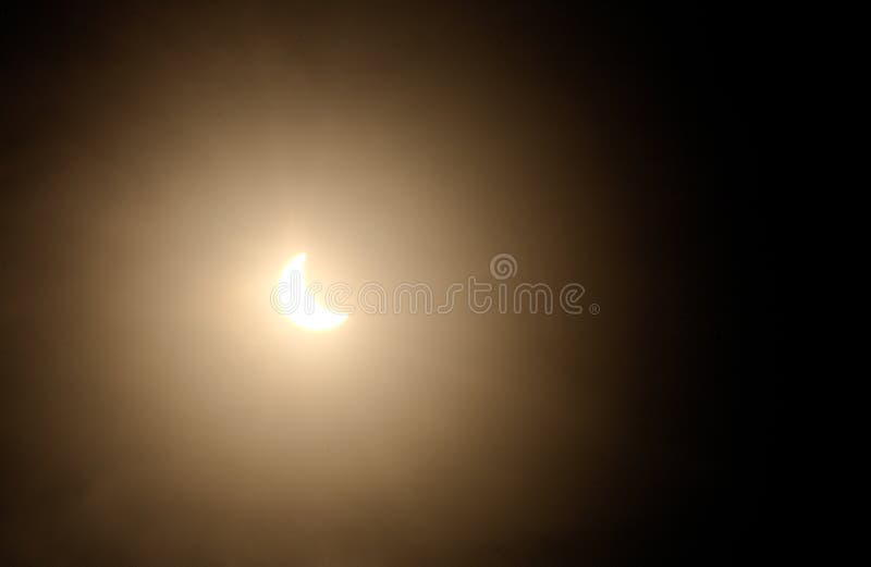 Yellow Solar Eclipse stock image. Image of temperature - 52615879