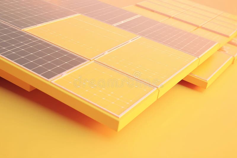 Yellow Solar Energy Panel. Generative AI Stock Illustration ...