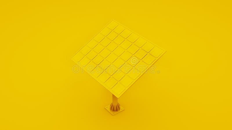 Yellow Solar Panel Isolated. 3D Illustration Stock Image - Image of ...