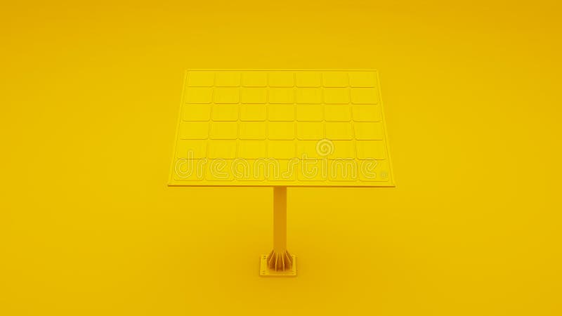 Yellow Solar Panel Isolated. 3D Illustration Stock Photo - Image of ...