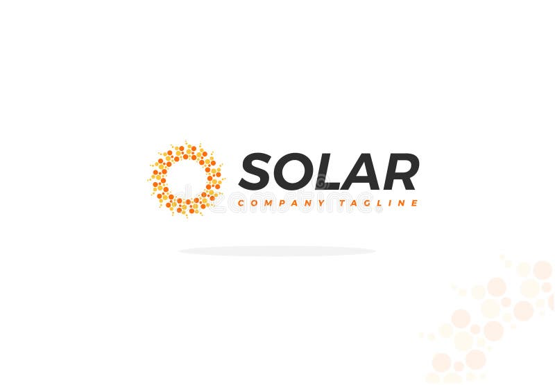 Solar Panel Logo Vector in Shape of a Half Sun Stock Vector ...