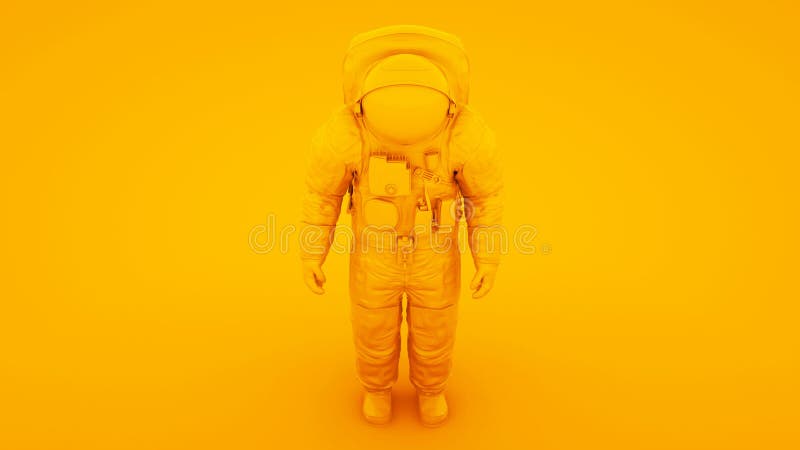 Yellow Spaceman Astronaut Cosmonaut Stock Illustration - Illustration ...