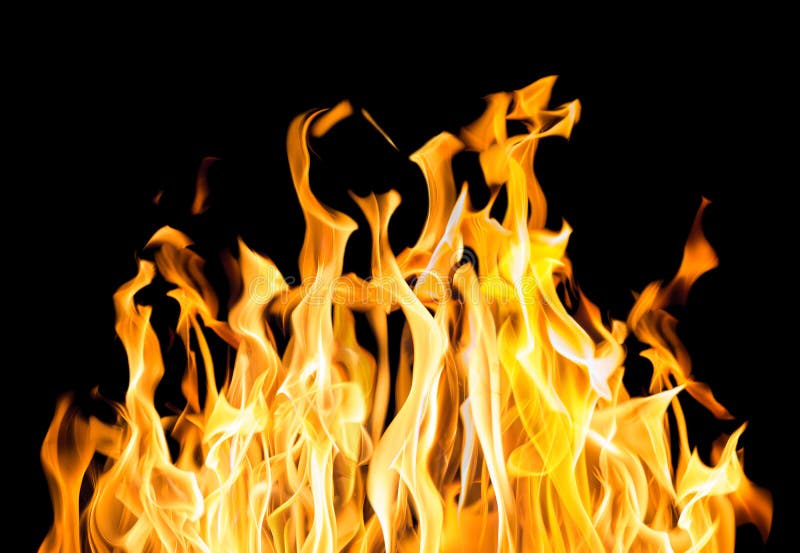 Bright Flame Sparks Isolated On Black Stock Image - Image of yellow ...