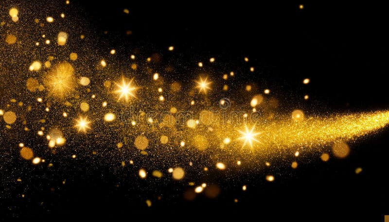 Yellow Sparks Glitter Special Light Effect. Sparkles on Transparent ...