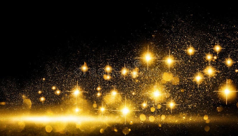 Yellow Sparks Glitter Special Light Effect. Sparkles on Transparent ...