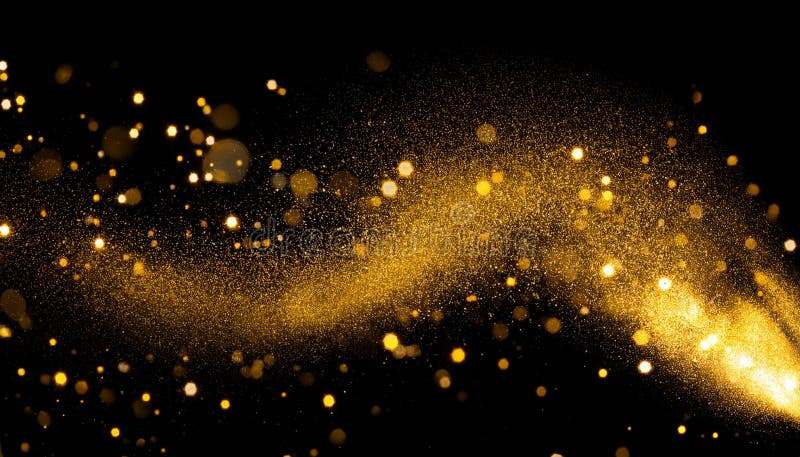 Yellow Sparks Glitter Special Light Effect. Sparkles on Transparent ...