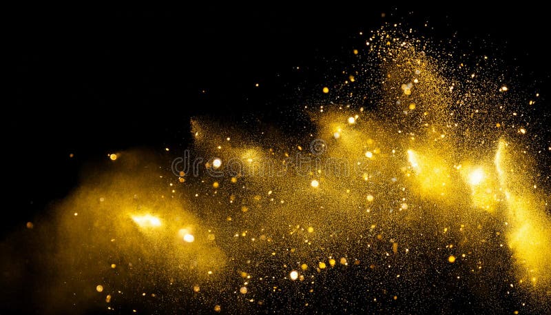 Yellow Sparks Glitter Special Light Effect. Sparkles on Transparent ...