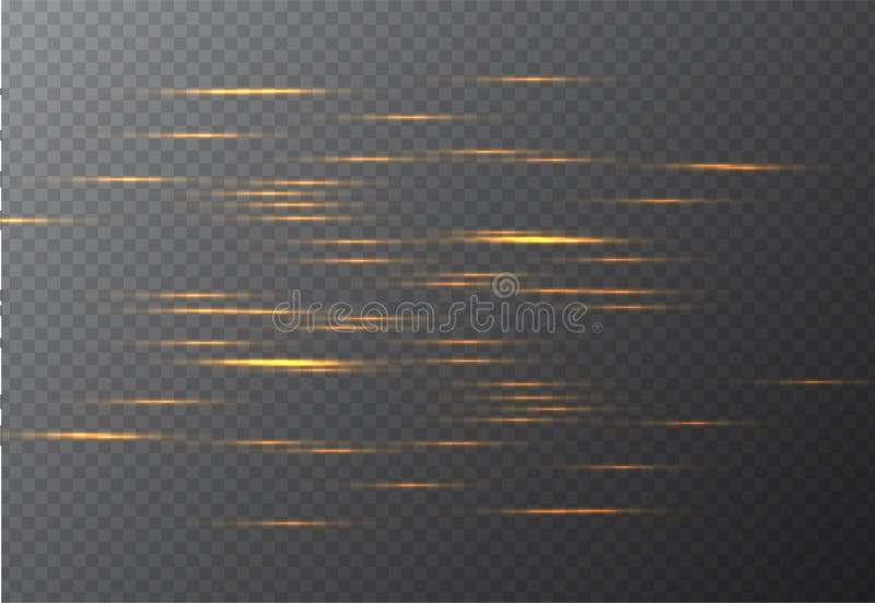 Yellow Special Effect. Glowing Streaks on Transparent Background Stock ...