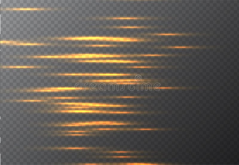 Yellow Special Effect. Glowing Streaks on Transparent Background Stock ...