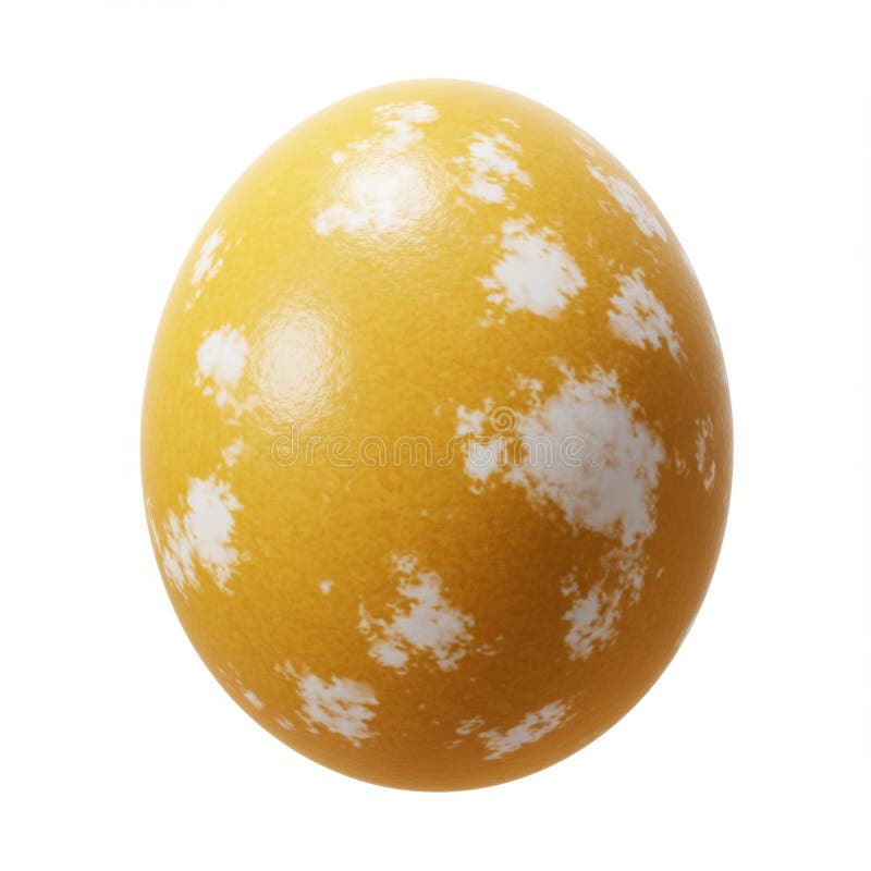 Yellow Speckled Easter Egg on White Background Stock Illustration ...
