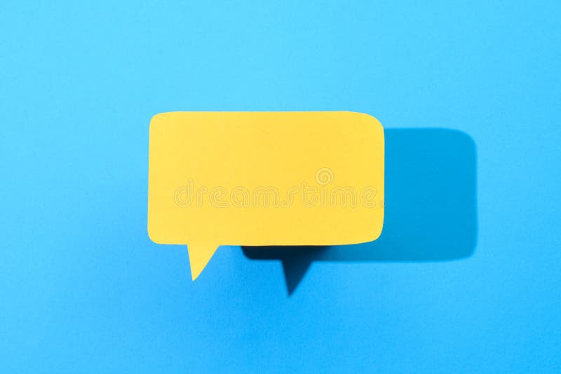 Yellow speech bubble stock photo. Image of blank, bright - 239112946