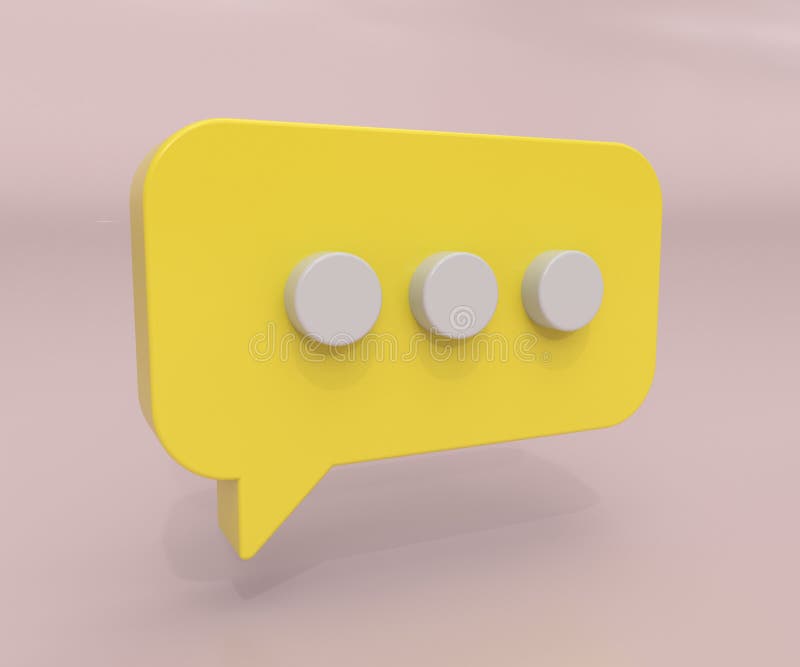 Yellow Speech Bubble 3d Illustration. Social Network Communication ...