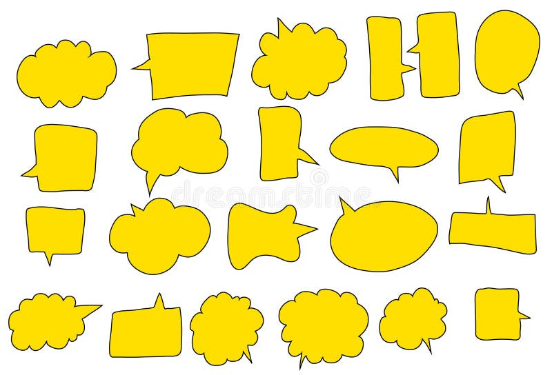 Yellow Speech Bubble in Difference Sharp Stock Vector - Illustration of ...