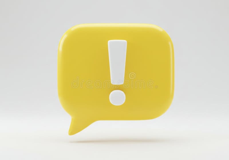 Yellow Speech Bubble with Exclamation Point Alert Stock Illustration ...