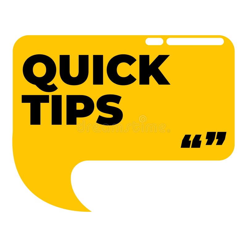 Yellow Speech Bubble Giving Quick Tips on Internet Stock Vector ...
