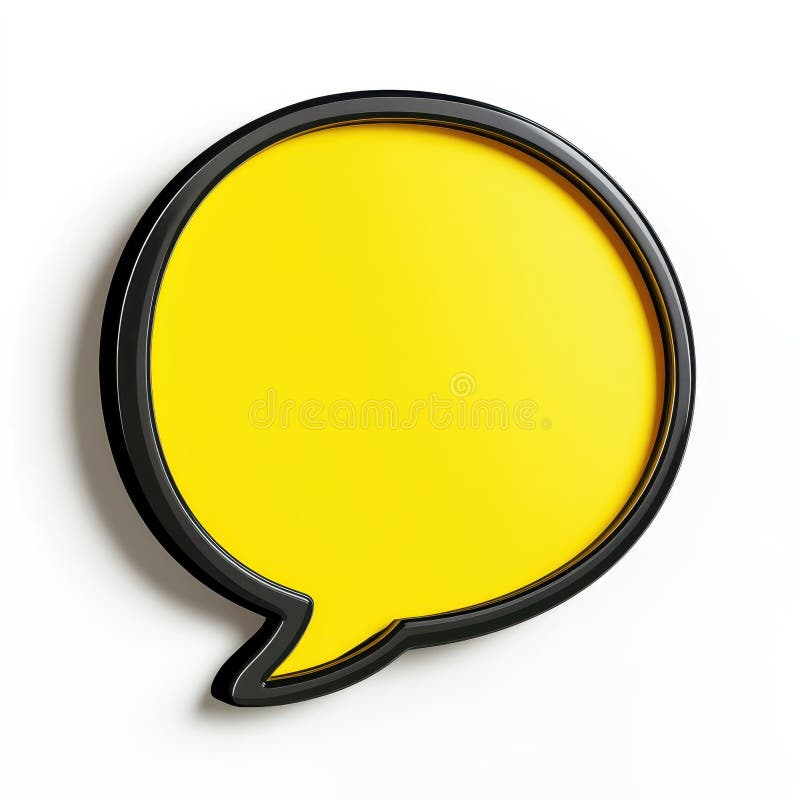 A Yellow Speech Bubble Icon with a Black Outline, Symbolizing ...
