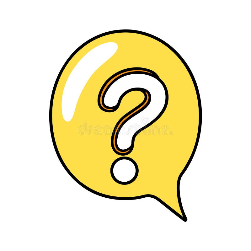 Yellow Speech Bubble Question Mark Icon Illustration Stock Illustration ...